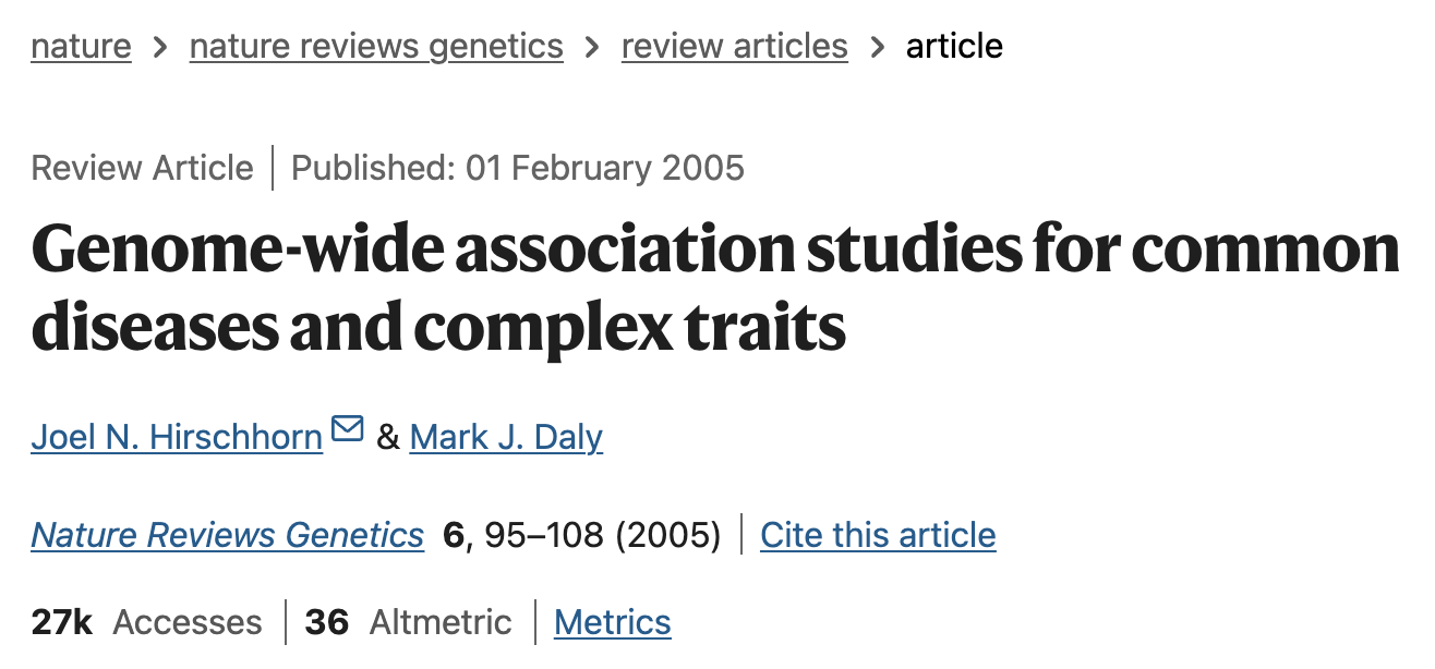 Review of GWAS | Steps Among the Stars